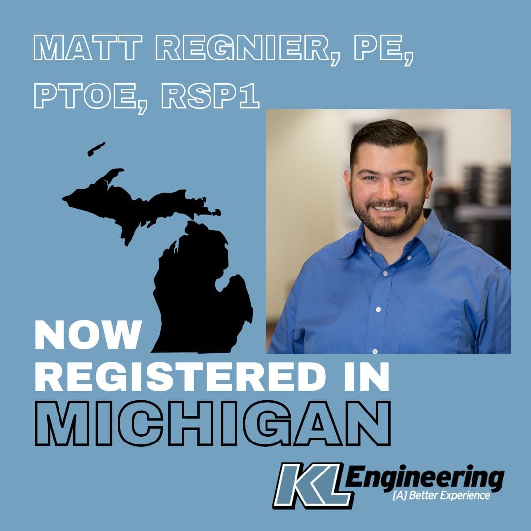 Matt Regnier now Registered PE in Michigan | KL Engineering
